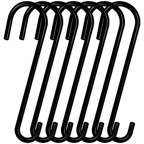 FEED GARDEN 6 Pack 12 Inch Metal Hanging S Hooks, Rust Resistant Tree Branch Hook for Outdoor Bird Feeders and Houses, Planters, Lanterns, 1/5 Inch Diameter