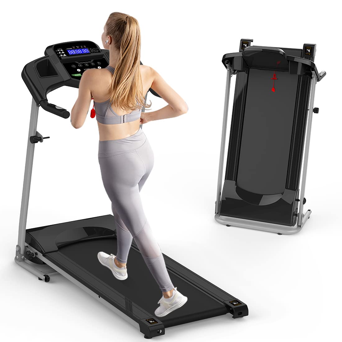 Treadmill,Home Foldable Treadmill with Incline, Folding Treadmill for Home Workout, Electric Walking Treadmill Machine 15 Preset or Adjustable Programs 250 LB Capacity MP3