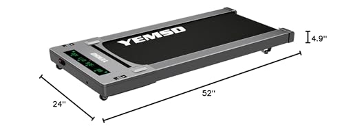 Yemsd Walking Pad Treadmill, 2.5 HP Under Desk Treadmill for Home Office Walking Treadmill with LED Display,Remote Controller,330LBS Weight Capacity