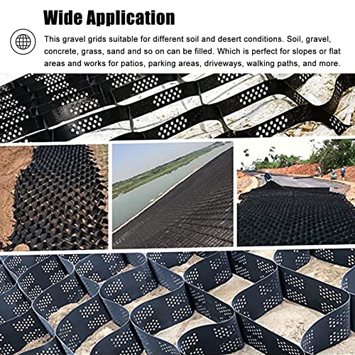 LILANAI 1/2/3/4/5/6 Inch Wide Gravel Geocells Grid, Heavy Load Resistance Geo Grid Ground Grid Stabilizer, for Landscaping Slopes Garden (Size : 1x2m/3.3x6.6ft)