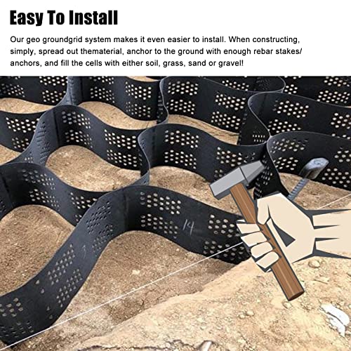 LILANAI 1/2/3/4/5/6 Inch Wide Gravel Geocells Grid, Heavy Load Resistance Geo Grid Ground Grid Stabilizer, for Landscaping Slopes Garden (Size : 1x2m/3.3x6.6ft)