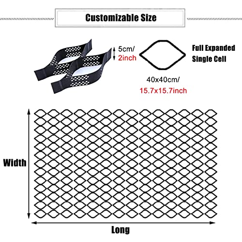 LILANAI 1/2/3/4/5/6 Inch Wide Gravel Geocells Grid, Heavy Load Resistance Geo Grid Ground Grid Stabilizer, for Landscaping Slopes Garden (Size : 1x2m/3.3x6.6ft)