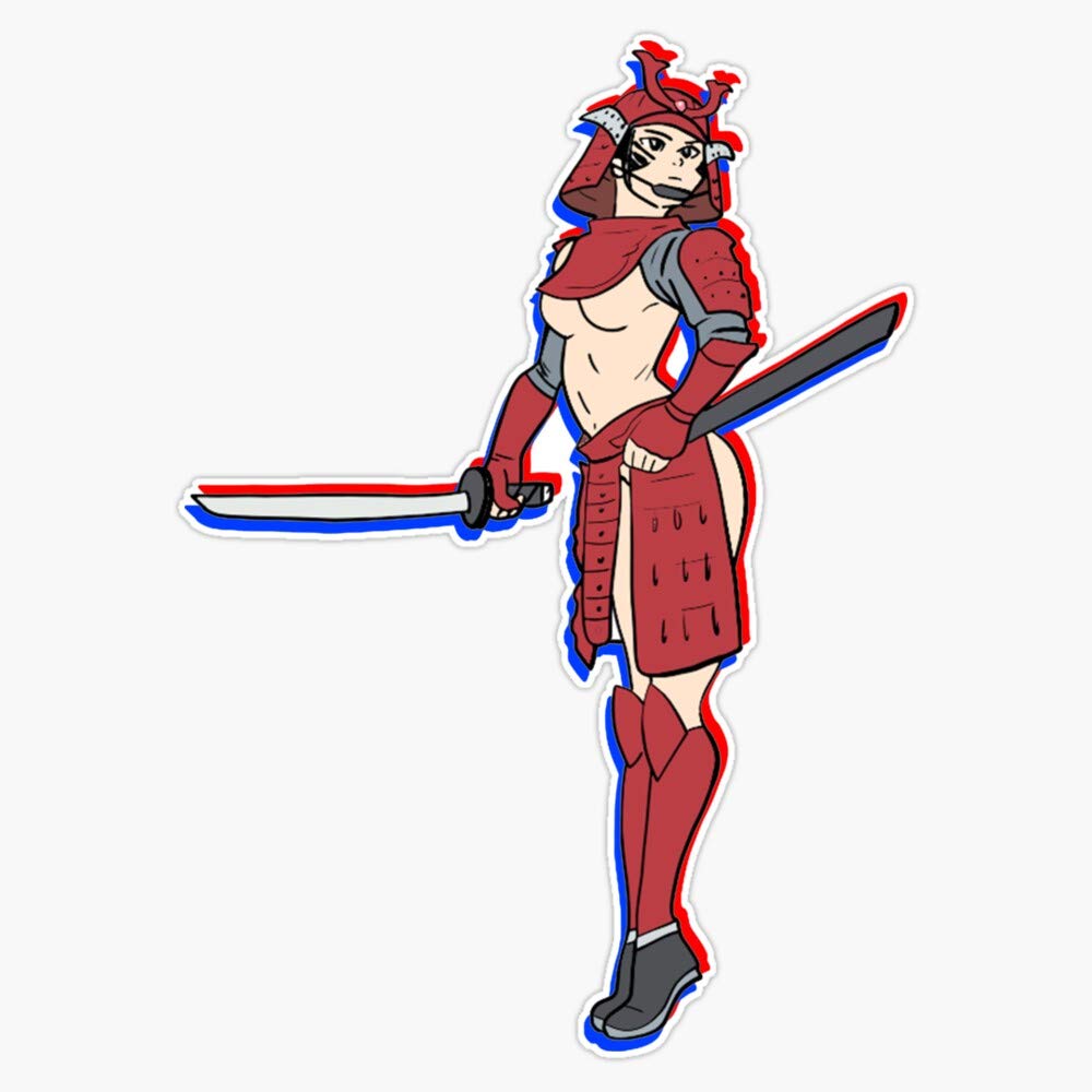 Pin Up Samurai Vinyl Waterproof Sticker Decal Car Laptop Wall Window Bumper Sticker 5"