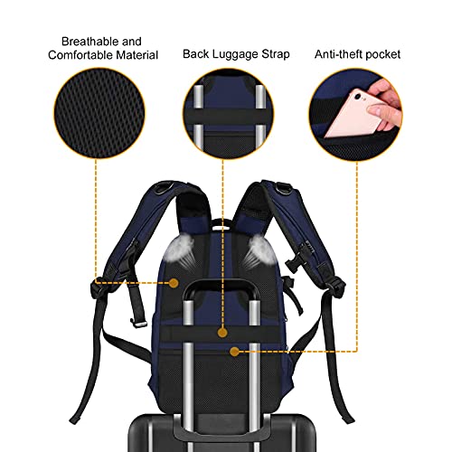 MOSISO Camera Backpack, DSLR/SLR/Mirrorless Photography Camera Bag 15-16 inch Waterproof Hardshell Case with Tripod Holder&Laptop Compartment Compatible with Canon/Nikon/Sony, Navy Blue