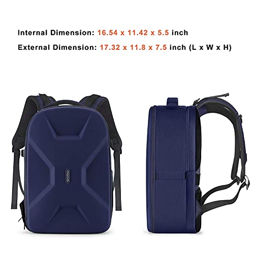 MOSISO Camera Backpack, DSLR/SLR/Mirrorless Photography Camera Bag 15-16 inch Waterproof Hardshell Case with Tripod Holder&Laptop Compartment Compatible with Canon/Nikon/Sony, Navy Blue
