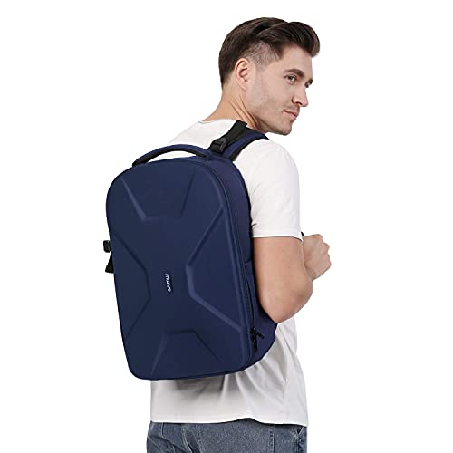 MOSISO Camera Backpack, DSLR/SLR/Mirrorless Photography Camera Bag 15-16 inch Waterproof Hardshell Case with Tripod Holder&Laptop Compartment Compatible with Canon/Nikon/Sony, Navy Blue