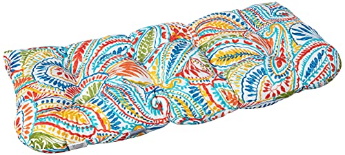 Pillow Perfect 572611 Outdoor/Indoor Ummi Multi Tufted Loveseat Cushion, 1 Count (Pack of 1), Blue