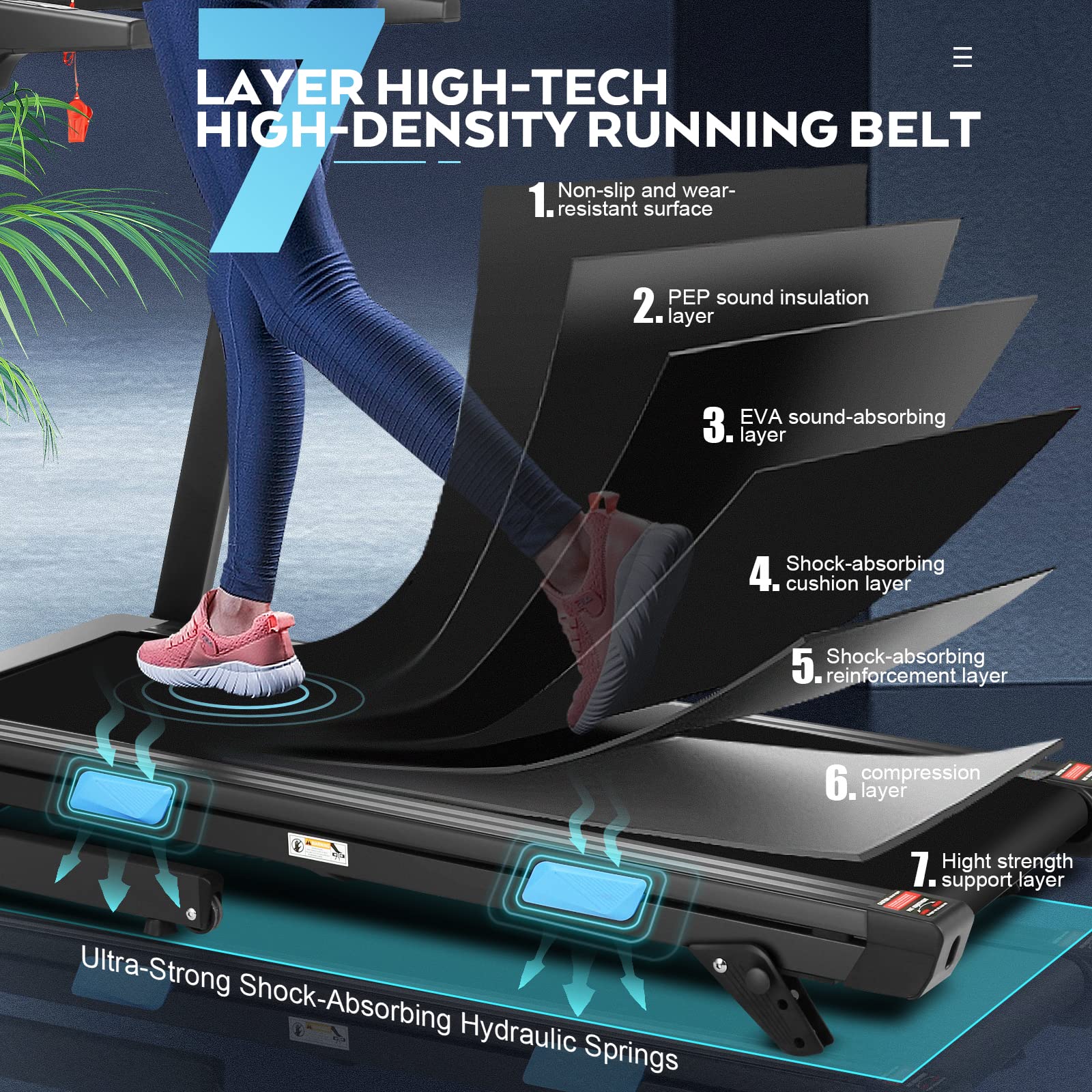 ANCHEER Treadmill 300 lb Weight Capacity