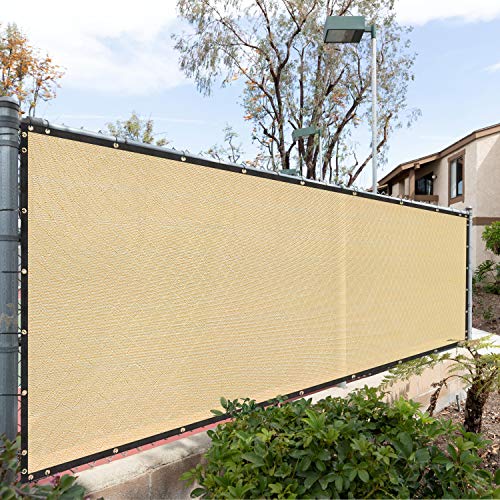 Royal Shade 3' x 10' Beige Fence Privacy Screen Windscreen Cover Netting Mesh Fabric Cloth - Cable Zip Ties Included - WE Make Custom Size