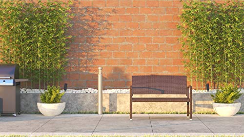Patio Sense 63363 Miles Patio PU Wicker Steel FrameĀ All Weather Bench Attractive Woven Design Easy Assembly Lightweight Year Round Accent Patio Porch Lawn Garden Setting - Mocha