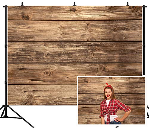 WOLADA 7x5FT Rustic Wood Wall Backdrop Natural Brown Wooden Board Photography Background Baby Shower Birthday Party Cake Table Decoration Banner Backdrops Photo Booth Prop 11839