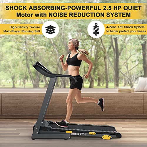 Folding Treadmill Electric Treadmill Motorized Running Machine Tread Belt with 15 Preset Programs & Incline LCD Display & Cup Holder Home Gym 52.87 in(L)x26.77 in(W)x45.7 in(H)