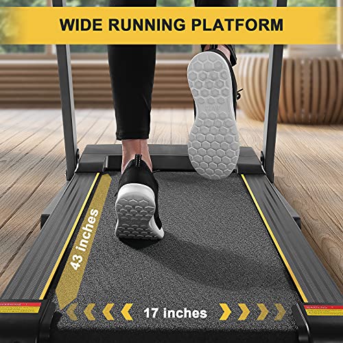 Folding Treadmill Electric Treadmill Motorized Running Machine Tread Belt with 15 Preset Programs & Incline LCD Display & Cup Holder Home Gym 52.87 in(L)x26.77 in(W)x45.7 in(H)