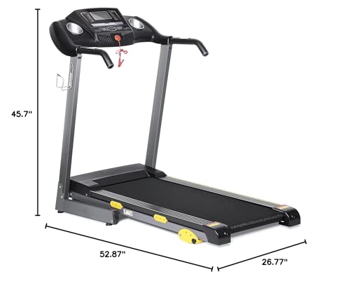 Folding Treadmill Electric Treadmill Motorized Running Machine Tread Belt with 15 Preset Programs & Incline LCD Display & Cup Holder Home Gym 52.87 in(L)x26.77 in(W)x45.7 in(H)