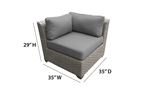 TK Classics Florence 7 Piece Outdoor Wicker Patio Furniture Set, Navy