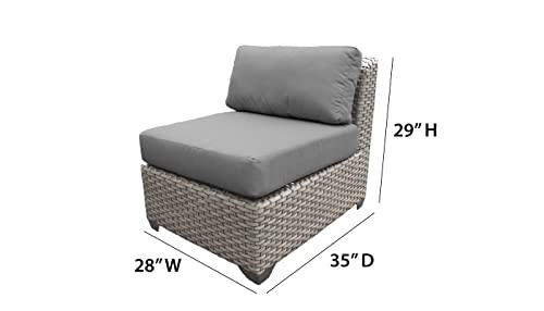 TK Classics Florence 7 Piece Outdoor Wicker Patio Furniture Set, Navy