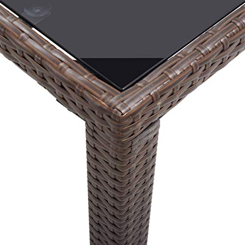 YUUIKLLE Garden Table , Patio Coffee Bistro Table PE Rattan Wicker Side Table,for Patio, Balcony,Backyard,Lawn,Brown 48.4"x13.6"x29.1" Poly Rattan