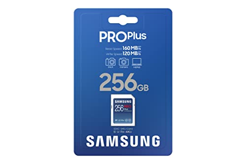 SAMSUNG PRO Plus Full Size SDXC Card Plus Reader 256GB, (MB-SD256KB/AM, 2021)