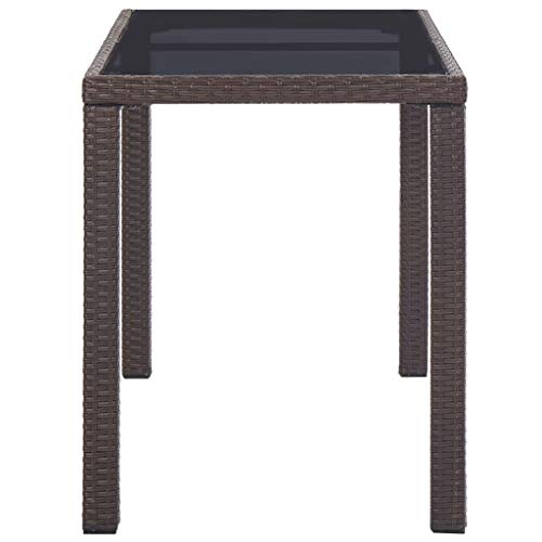 YUUIKLLE Garden Table , Patio Coffee Bistro Table PE Rattan Wicker Side Table,for Patio, Balcony,Backyard,Lawn,Brown 48.4"x13.6"x29.1" Poly Rattan