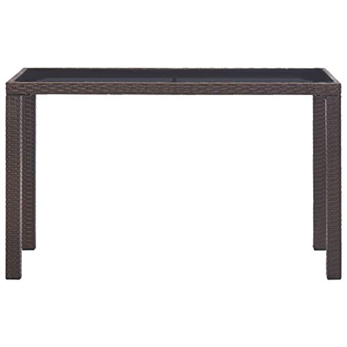 YUUIKLLE Garden Table , Patio Coffee Bistro Table PE Rattan Wicker Side Table,for Patio, Balcony,Backyard,Lawn,Brown 48.4"x13.6"x29.1" Poly Rattan