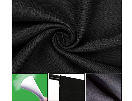 Folong Black Backdrop,Black Photo Backdrop,Black Screen Photo backdrop6 x 9 feet Black Photo Background Polyester Fiber, Non-Reflective Edge Treatment to Prevent Tearing 4 Clips