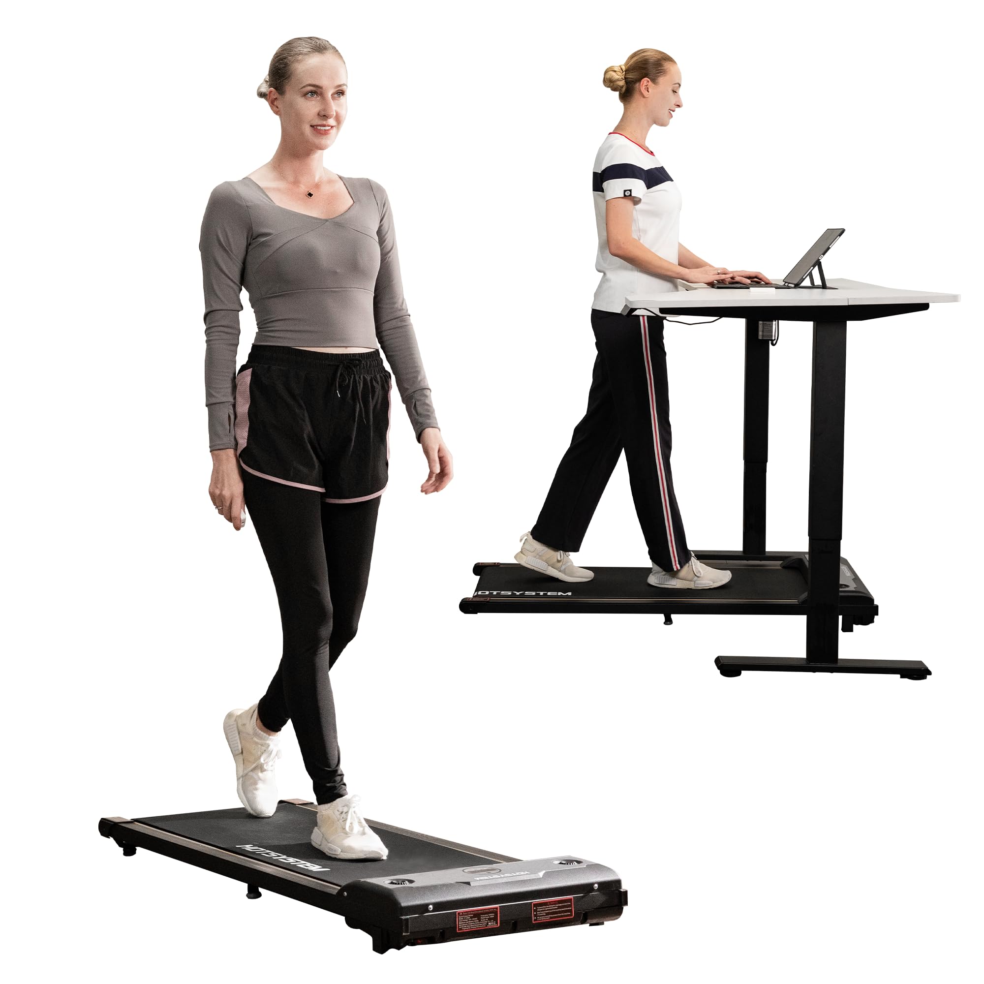 HOTSYSTEM Under Desk Treadmill, Walking Pad for Home/Office, Portable Walking Treadmill, Walking Jogging Machine with APP and LED Display