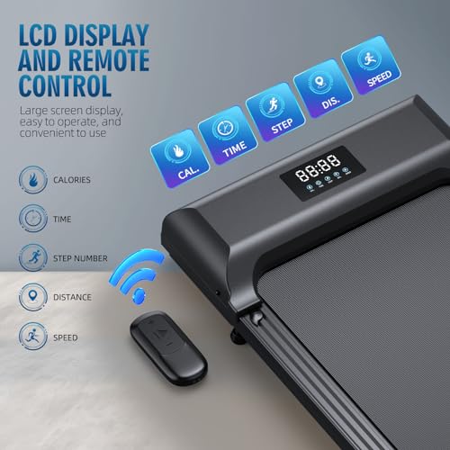Sienfix Walking Pad,Under Desk Treadmill 2 in 1 Treadmills,Portable Walking Treadmill 2.5HP, 320lbs Max Weight Remote Control LED Display,Installation-Free Jogging Machine for Home/Office