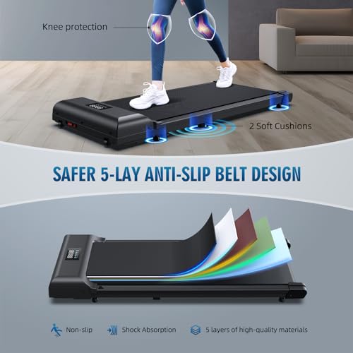 Sienfix Walking Pad,Under Desk Treadmill 2 in 1 Treadmills,Portable Walking Treadmill 2.5HP, 320lbs Max Weight Remote Control LED Display,Installation-Free Jogging Machine for Home/Office