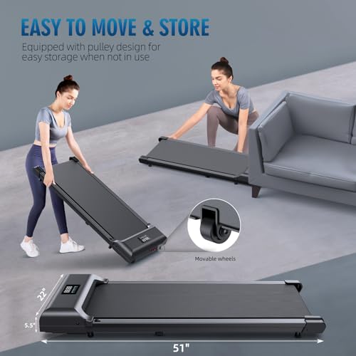 Sienfix Walking Pad,Under Desk Treadmill 2 in 1 Treadmills,Portable Walking Treadmill 2.5HP, 320lbs Max Weight Remote Control LED Display,Installation-Free Jogging Machine for Home/Office