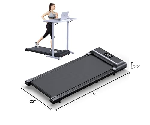 Sienfix Walking Pad,Under Desk Treadmill 2 in 1 Treadmills,Portable Walking Treadmill 2.5HP, 320lbs Max Weight Remote Control LED Display,Installation-Free Jogging Machine for Home/Office