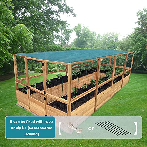 Alion Home 35% Sunblock DIY Shade Cloth - Garden Netting - Mesh Sun Shade Cover for Garden Patio Plants - Green (6' x 12')