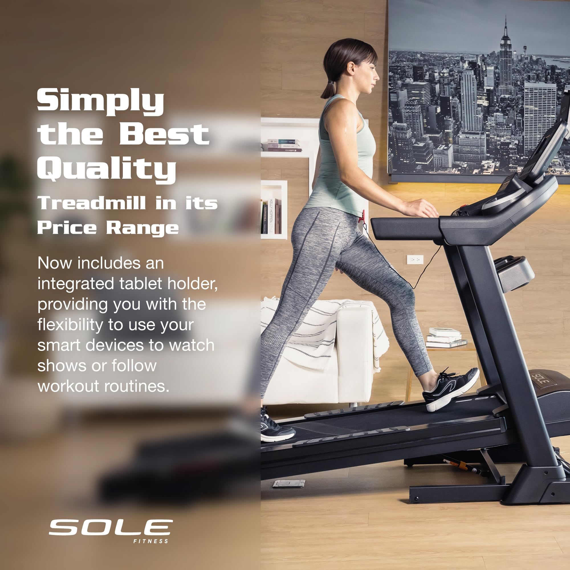 Sole Treadmill F63, Foldable Treadmills for Home Use, Bluetooth, Wide Speed Range, Treadmill Foldable, Treadmills for Home with Incline, Home Exercise Treadmill (Sole F63)