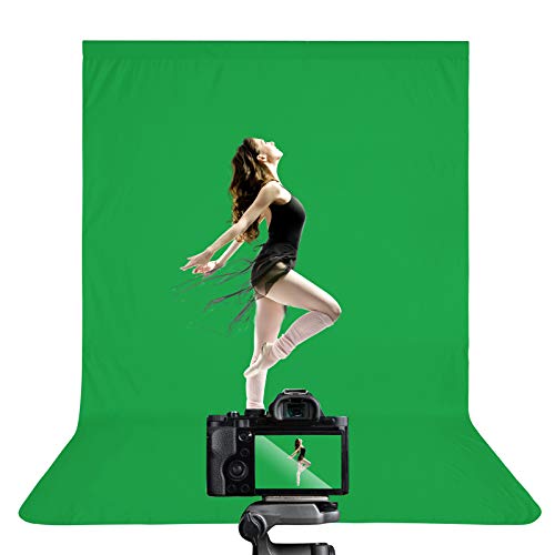 Green Screen Backdrops, Portable Solid Color Photography Backdrops Cloth, 5 x 7 ft Collapsible Green Backdrop Background for Photography, Video Studio