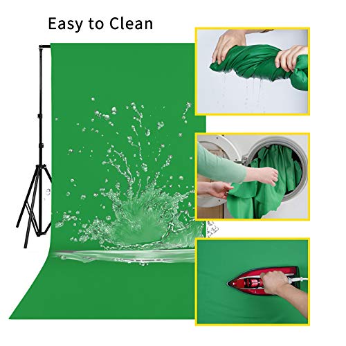 Green Screen Backdrops, Portable Solid Color Photography Backdrops Cloth, 5 x 7 ft Collapsible Green Backdrop Background for Photography, Video Studio