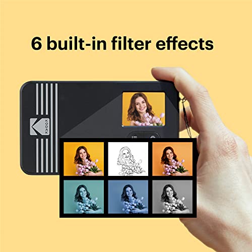 KODAK Mini Shot 2 Retro 4PASS 2-in-1 Instant Digital Camera and Photo Printer (2.1x3.4 inches) + 68 Sheets Bundle, White