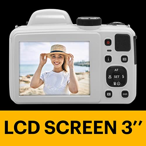 KODAK PIXPRO Astro Zoom AZ425-WH 20MP Digital Camera with 42X Optical Zoom 24mm Wide Angle 1080P Full HD Video Optical Image Stabilization Li-Ion Battery and 3" LCD (White)