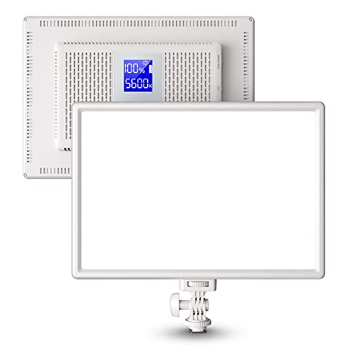 RALENO Led Video Light, Built-in 4000mAh*2 Battery 3200-5600K CRI95+ 0-100% Brightness Adjustment on Camera Light, for Vlog Lighting Video Conference YouTube Studio Photography