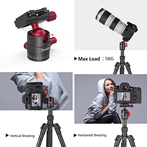 SmallRig Tripod Ball Head 360 Degree Rotating Panoramic Ballhead with 1/4 inch Quick Shoe Plate, Max Load up to 5 kg/ 11lb, for Tripod Monopod Slider DSLR Camera Camcorder - 3034