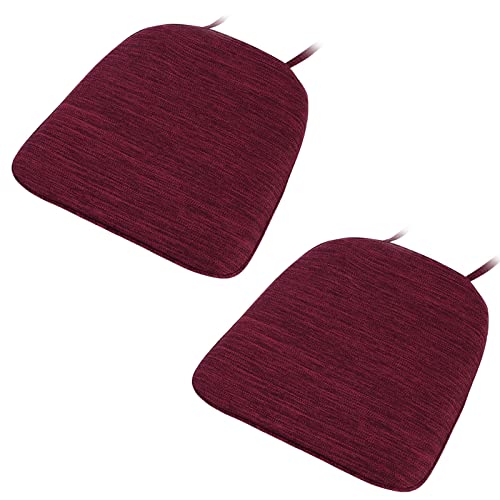 baibu 14x14 Inches Metal Dining Chair Pads Set of 2, Non-Slip Metal Chair Cushion Bar Stool Cushion with Ties for Metal Chairs or Bar Stools - 2 Cushions Only (Red, 14x14x1.5in)