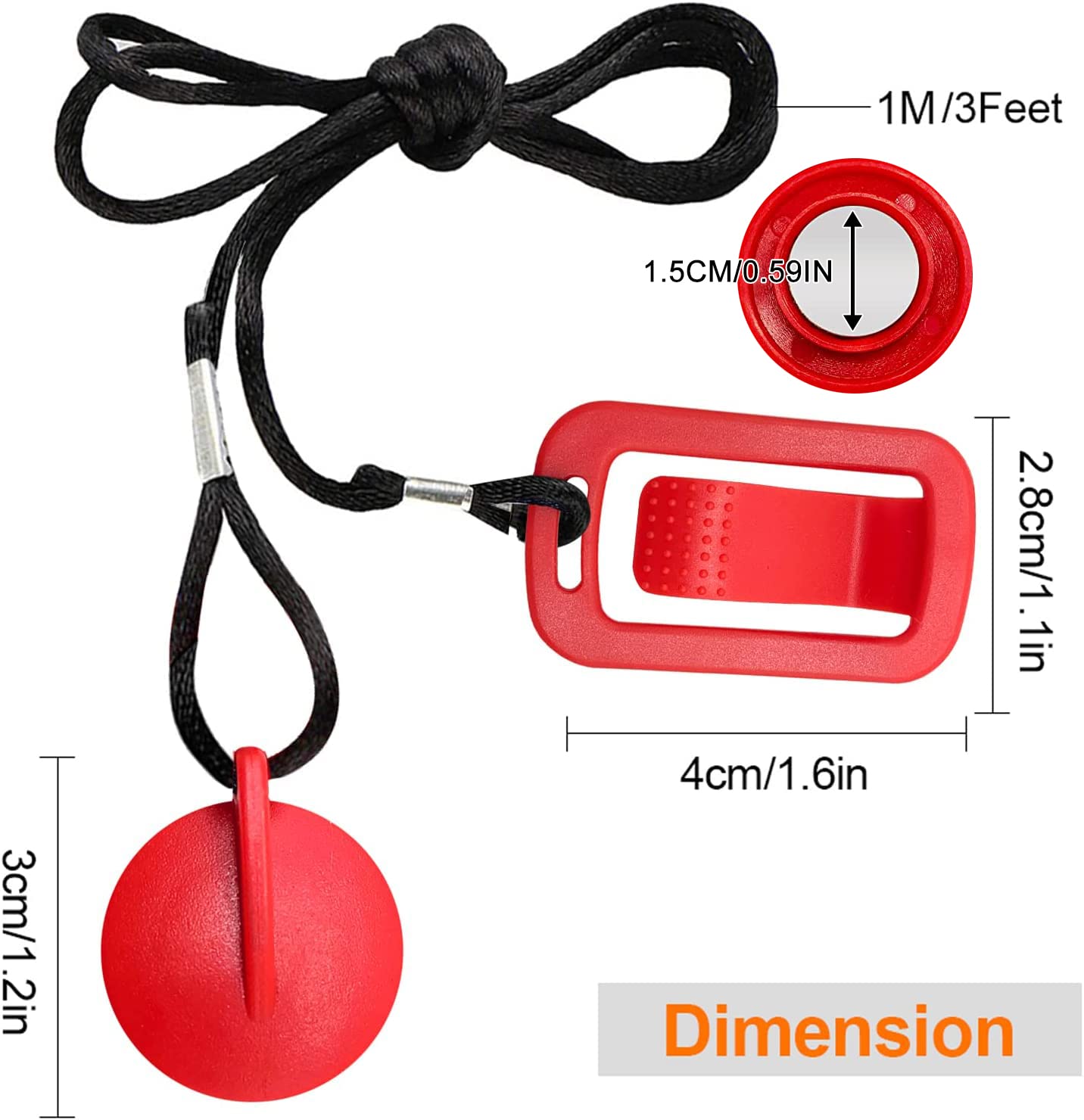 Treadmill Universal Magnet Safety Key for Proform, Image, Weslo, Reebok, Epic, Golds Gym, Freemotion, and Healthrider Treadmills