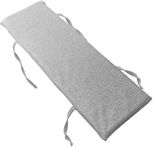 WanJing Porch Swing Seating Pad with Ties,Patio Rectangle Bench Cushion Garden Swing Loveseat Pad,Indoor Porch Fresco Replacement Mattress,Washable Dining Seat Pad, Light Grey, 48x14 inch