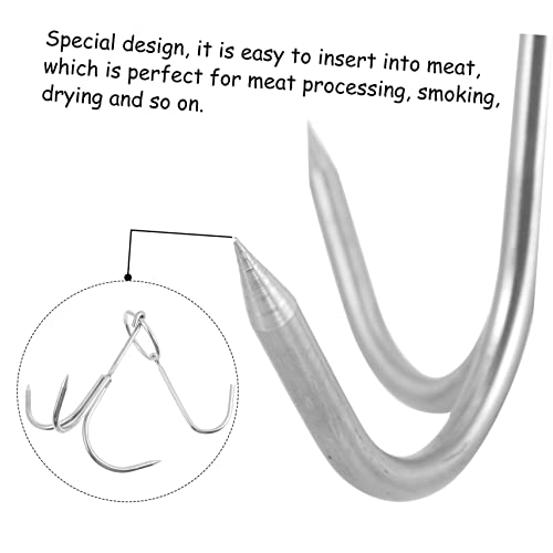 Levemolo 1pc Poultry Ham Practical Hanger S- Mutton Cooking Three Drying Useful for Use Kitchen Duck Hams Style Tools Prong Hook Home Shop Meat Grill Smoker Garden Professional Butcher