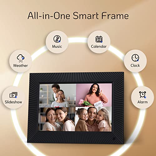 NexFoto 32GB Digital Photo Frame 10.1 Inch, WiFi Digital Picture Frame with HD Display, IPS Touch Screen, Easy to Share Photos Video via App, Auto-Rotate, Wall-Mountable, Gift for Grandparents