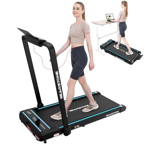GEARSTONE Folding Treadmill for Home 2 in 1 Electric Under Desk Treadmill