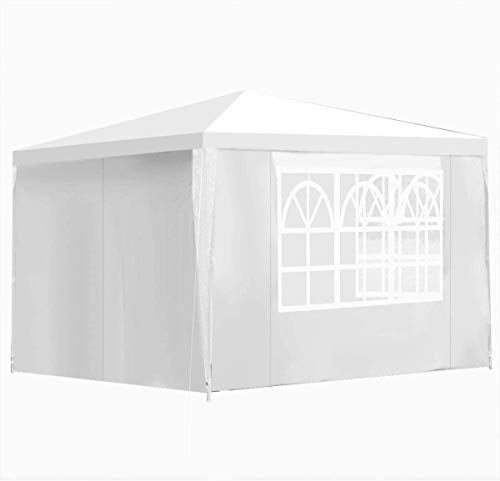 LUARANE 10’ x 10’ Canopy Gazebo, Outdoor Patio Pavilion Screen Shelter Pop Up Shelter with 4 Removable Sidewalls and Clear Windows, Wedding Party Event Tent for Garden, Lawn
