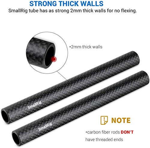 SmallRig 15mm Carbon Fiber Rods (6 Inch) for 15mm Rail Support System- 1872