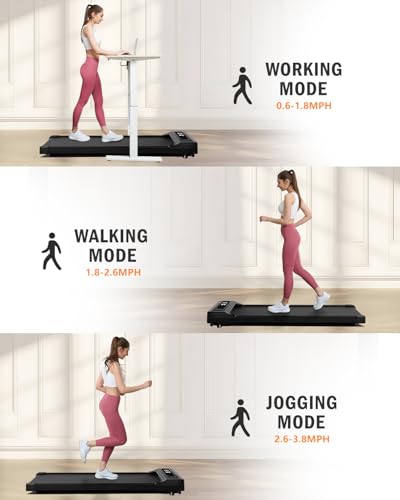 Walking Pad Treadmill Under Desk,Walking Pad with Incline for Office Home,265 lbs Capacity Portable Mini Treadmill, 2.5HP 2 in 1 Walking Jogging with Remote Control, LED Display