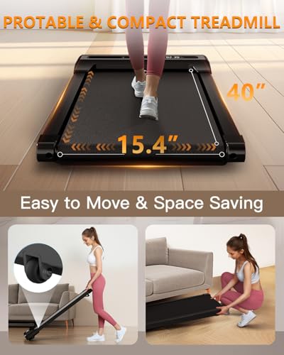 Walking Pad Treadmill Under Desk,Walking Pad with Incline for Office Home,265 lbs Capacity Portable Mini Treadmill, 2.5HP 2 in 1 Walking Jogging with Remote Control, LED Display