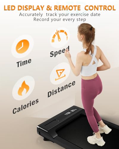 Walking Pad Treadmill Under Desk,Walking Pad with Incline for Office Home,265 lbs Capacity Portable Mini Treadmill, 2.5HP 2 in 1 Walking Jogging with Remote Control, LED Display
