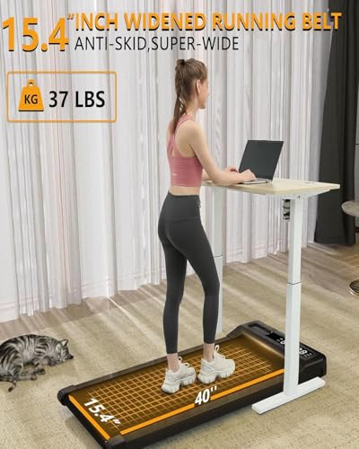 Walking Pad Treadmill Under Desk,Walking Pad with Incline for Office Home,265 lbs Capacity Portable Mini Treadmill, 2.5HP 2 in 1 Walking Jogging with Remote Control, LED Display